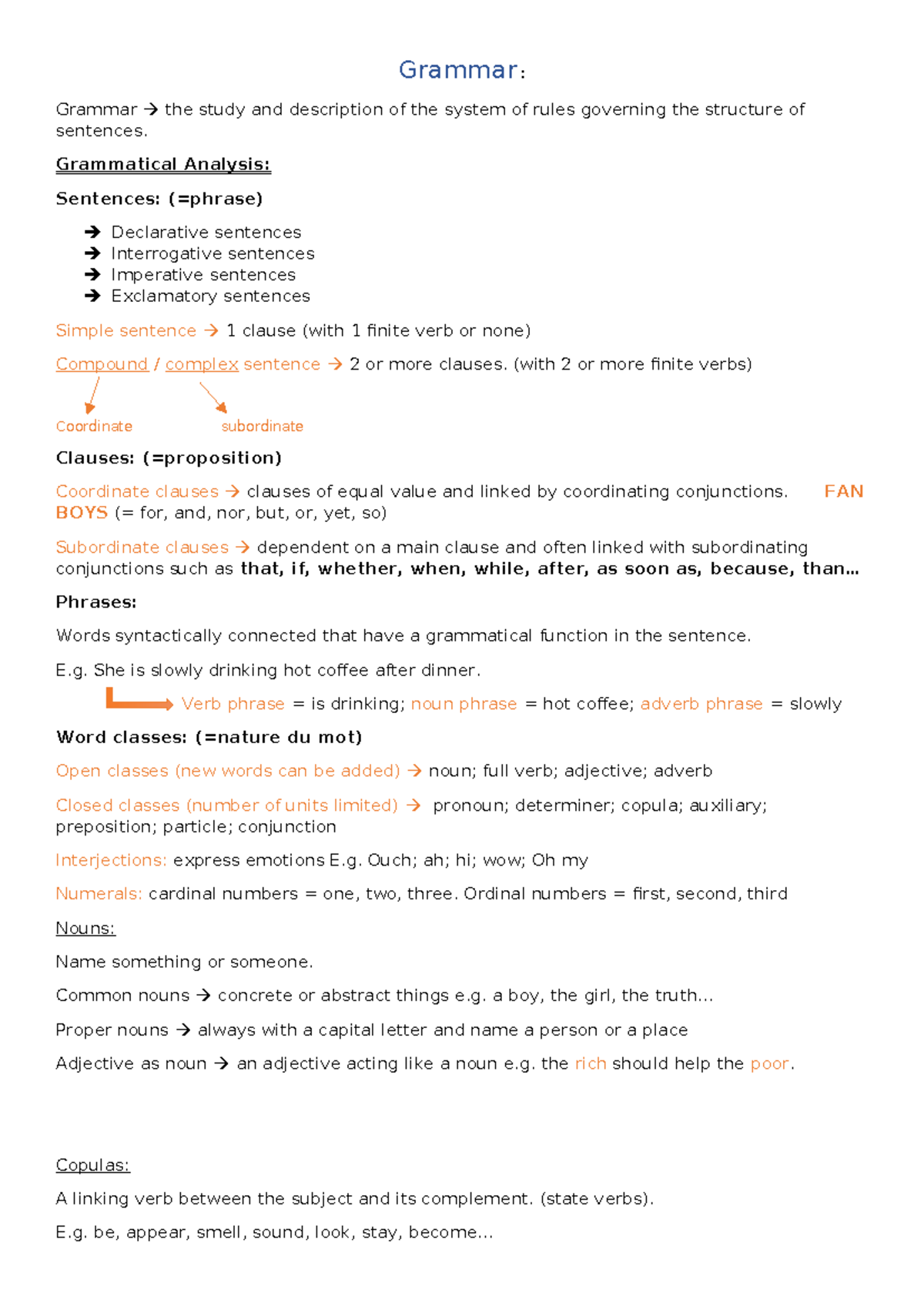 Grammar Analysis: Structure, Types, and Functions of Sentences - VS2 ...