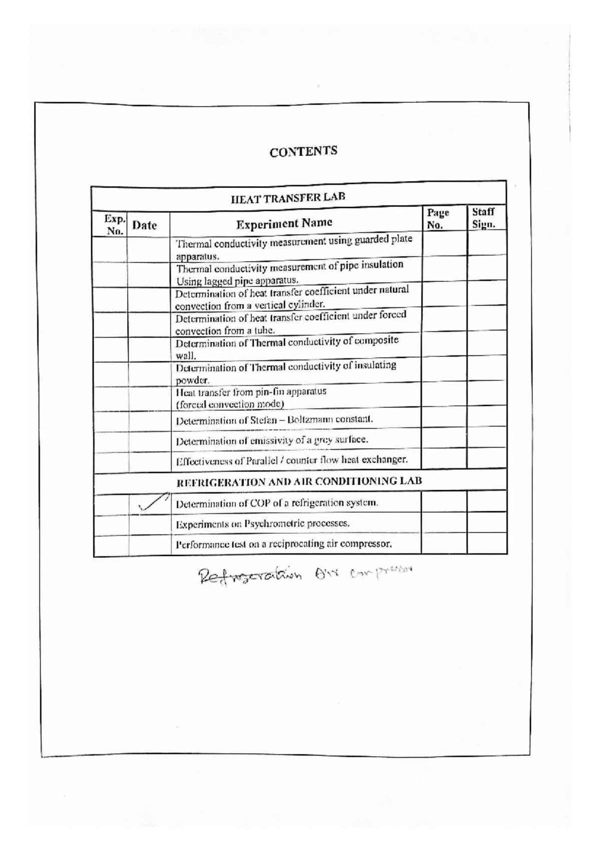 Thermal Engineering Lab II: Heat Transfer Experiments and Procedures ...