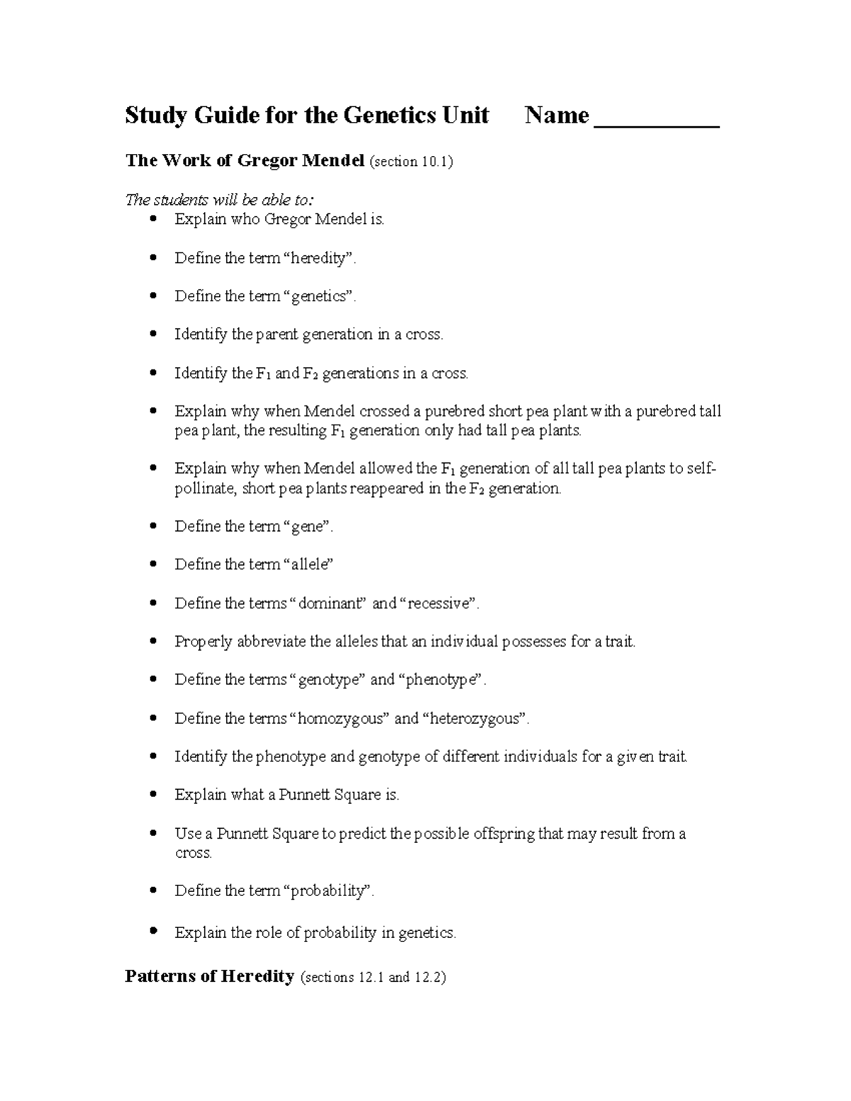 Genetics Study Guide (Final Exam) - Key Concepts & Answers - Studocu
