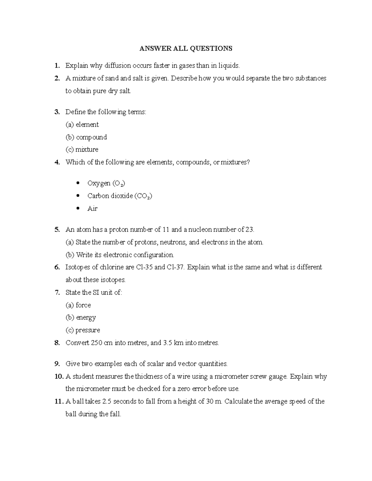 Grade 9 Science Trial: General Questions & Answers - Studocu