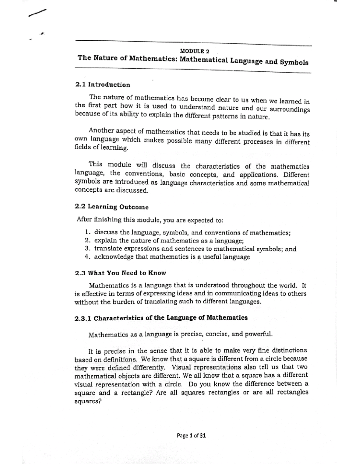 Mathematics in the modern World: Mathematical Language and Symbols ...