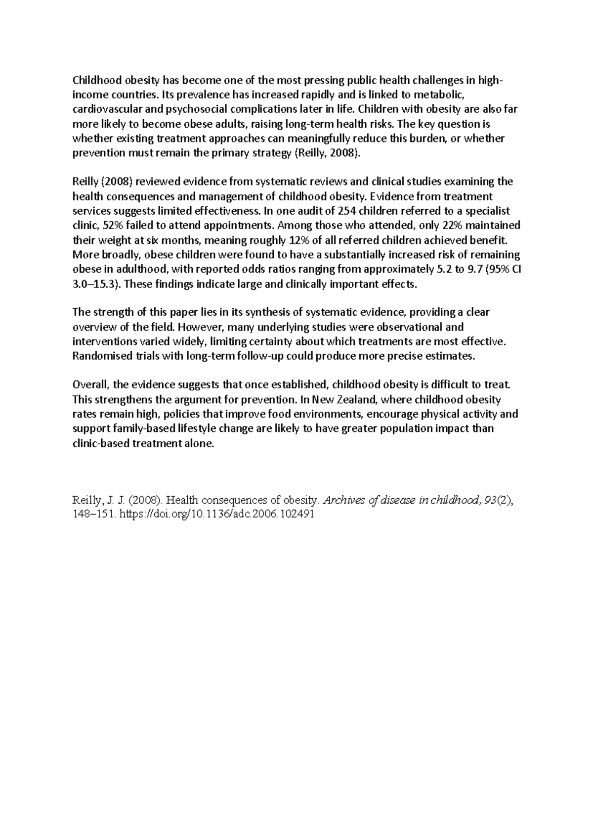 HUNT 342 Editorial: Addressing Childhood Obesity Challenges - Studocu