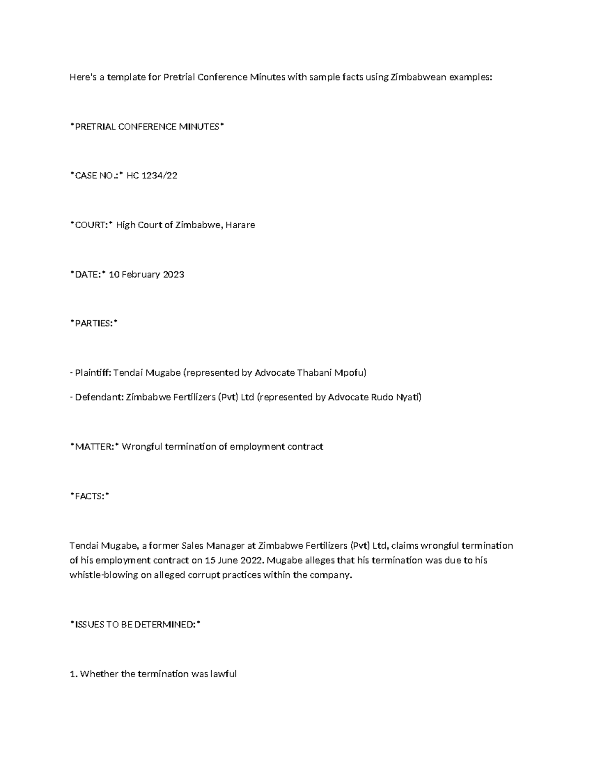 Here's a templa-WPS Office - Here's a template for Pretrial Conference ...