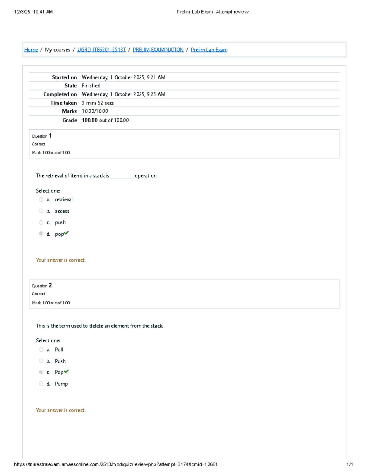 Prelim Lab Exam Review: Key Concepts and Questions - Studocu