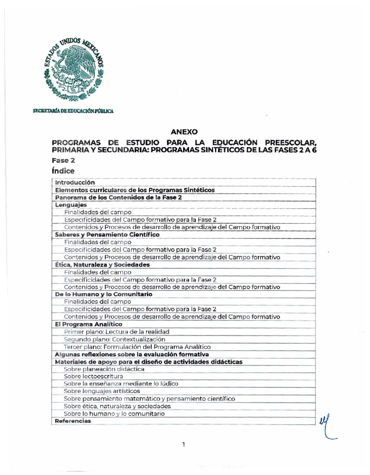 Plan Sintético Fase 2: Educación Preescolar - Nueva Escuela Mexicana ...