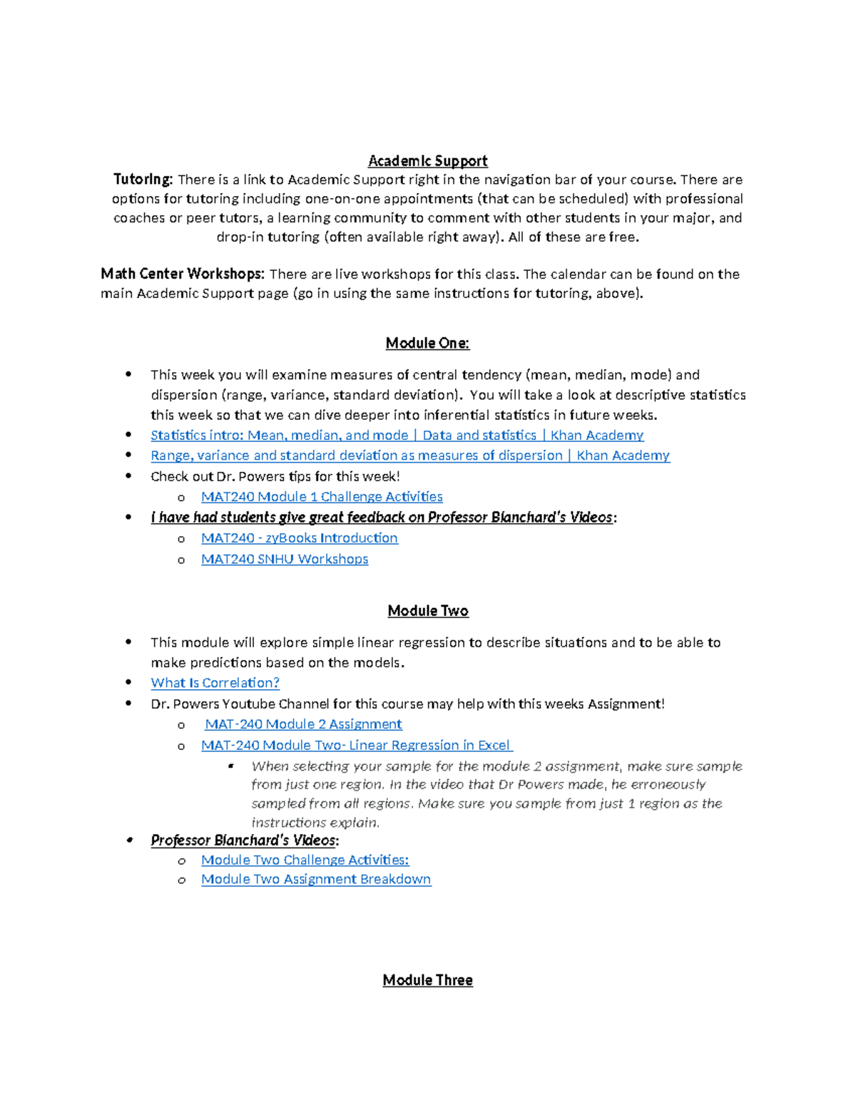 MAT-240 Study Guide for Applied Statistics Resources and Modules - Studocu