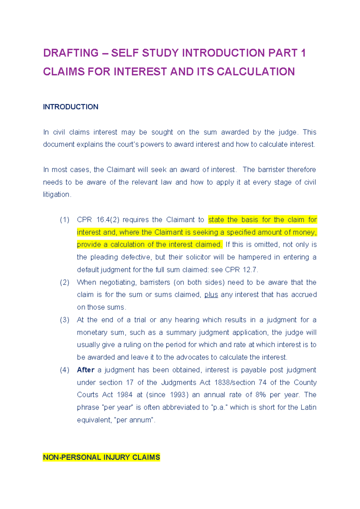 Civil Claims Interest Calculation: A Comprehensive Guide (LAW 101 ...