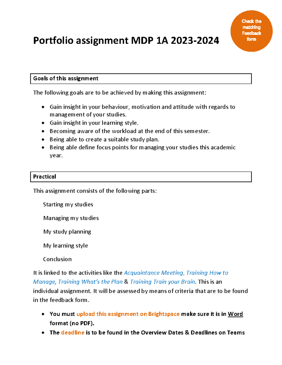 MDP 1A 2023-2024 Portfolio Assignment: Study Management Insights ...