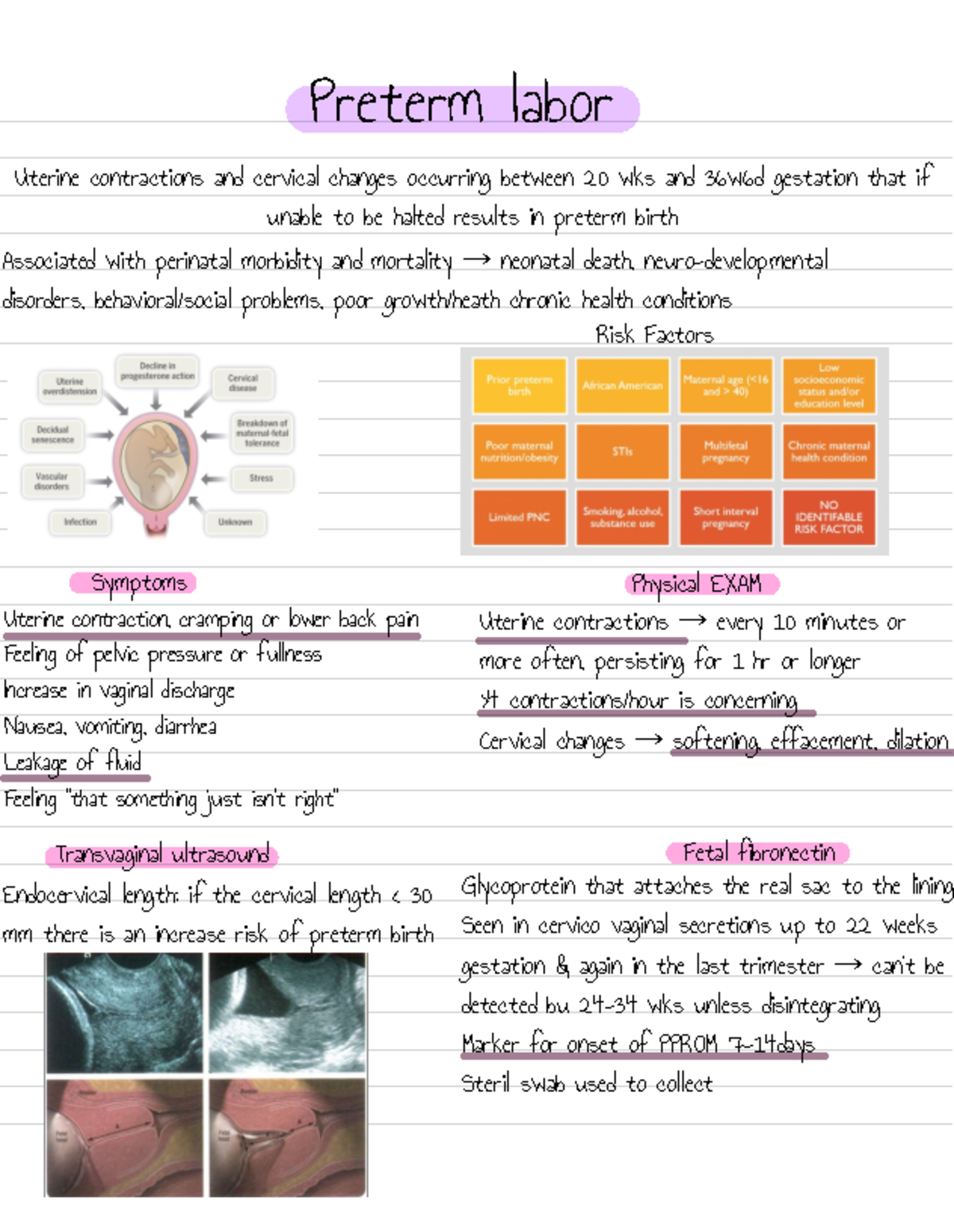Preterm Labor part 1 - Preterm labor Uterine contractions and cervical ...