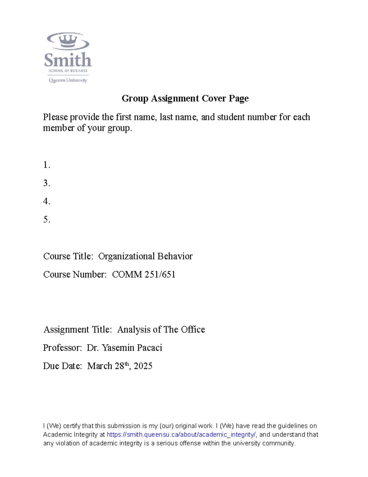 COMM 651 - Group Assignment: Analysis of Conflict Resolution in The ...