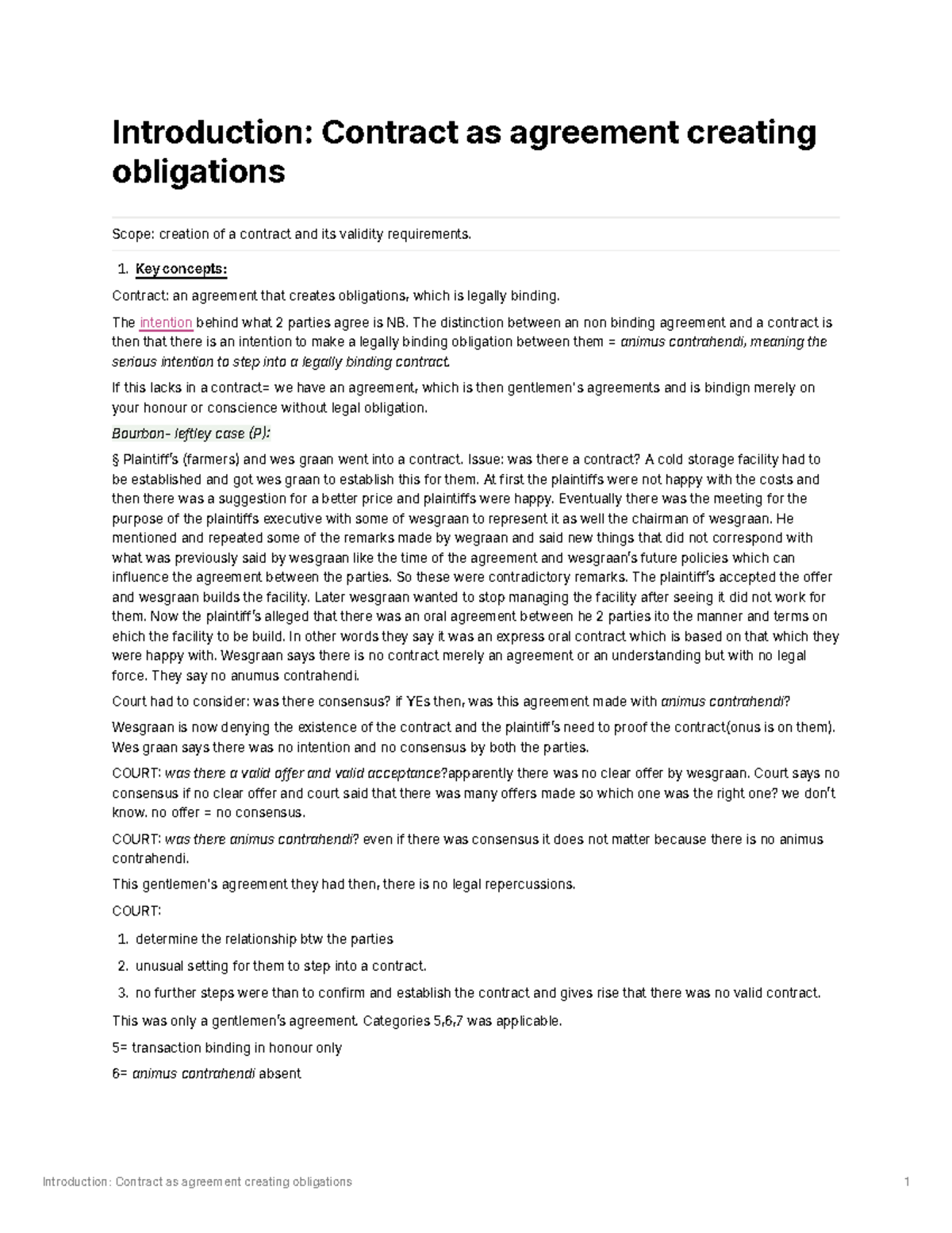 Introduction to Contract Law: Obligations and Validity Requirements ...