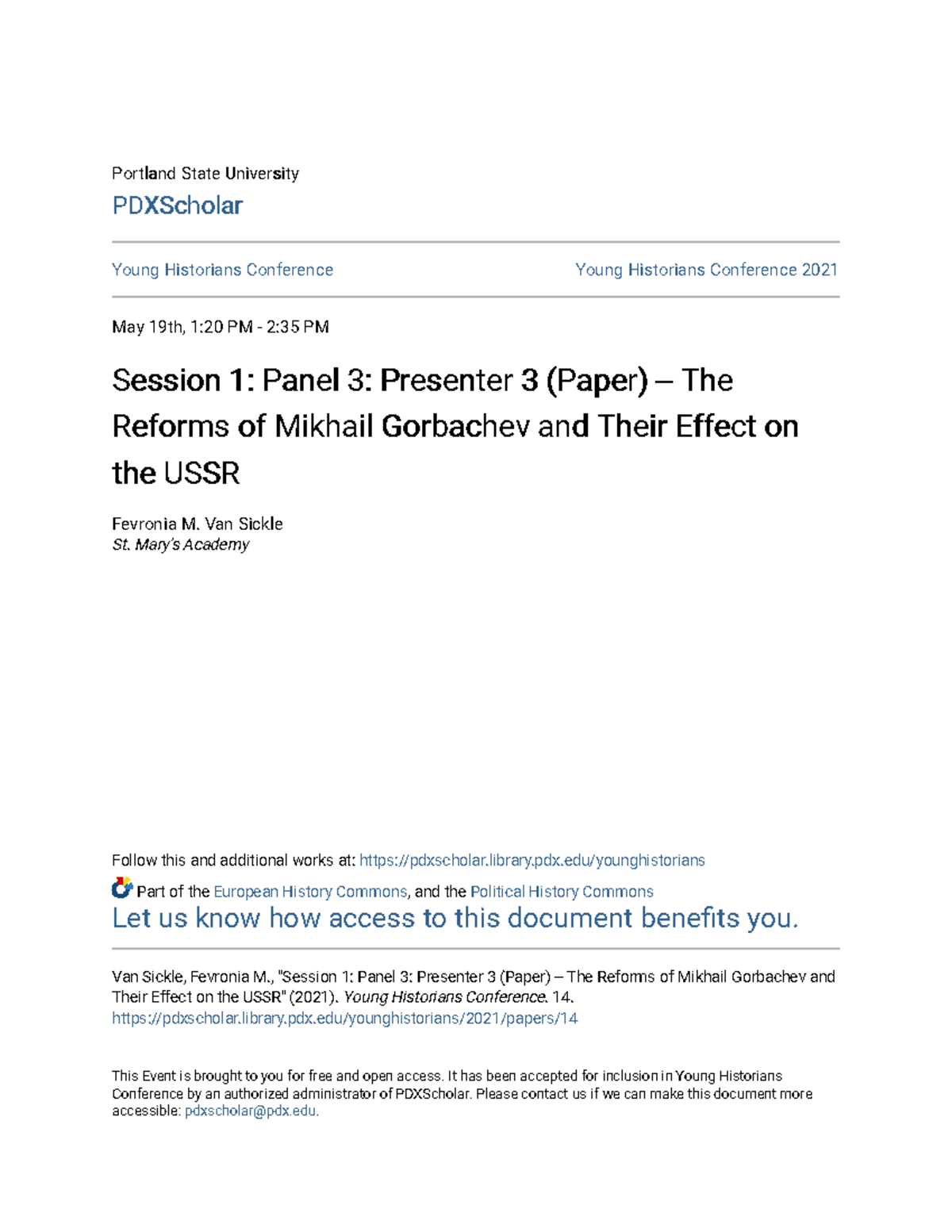 PSU History 102: Gorbachev's Reforms and Their Impact on the USSR - Studocu