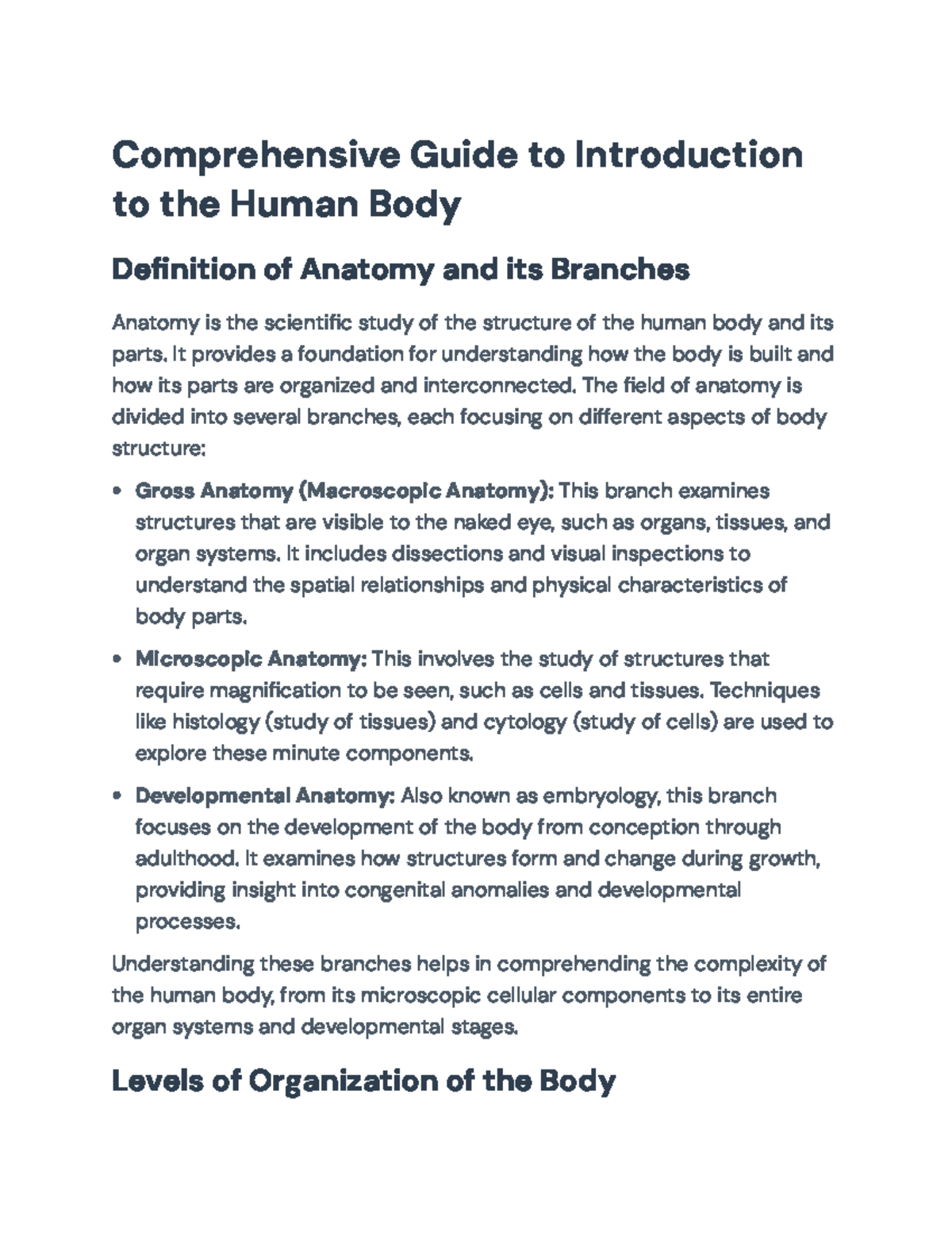 Comprehensive Guide to Anatomy (BIO101): Understanding Human Body ...