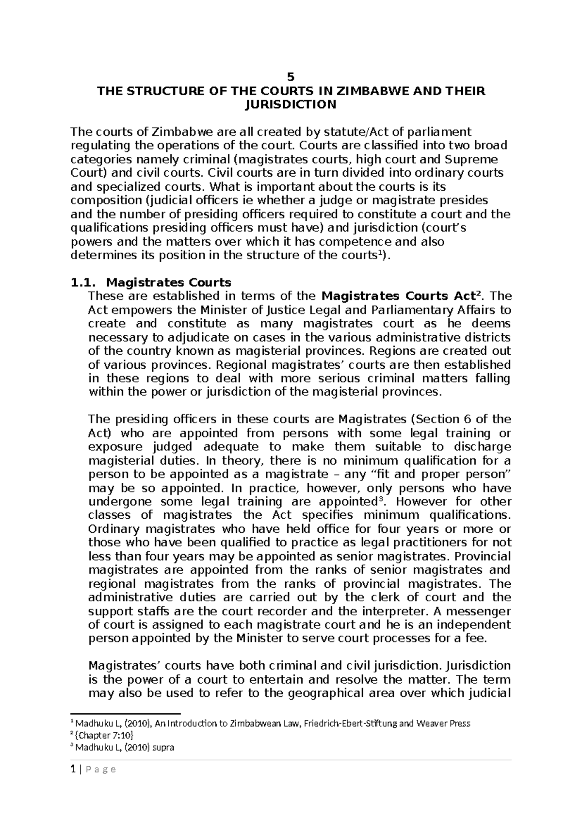 The Structure and Jurisdiction of Zimbabwe's Courts: A Comprehensive ...