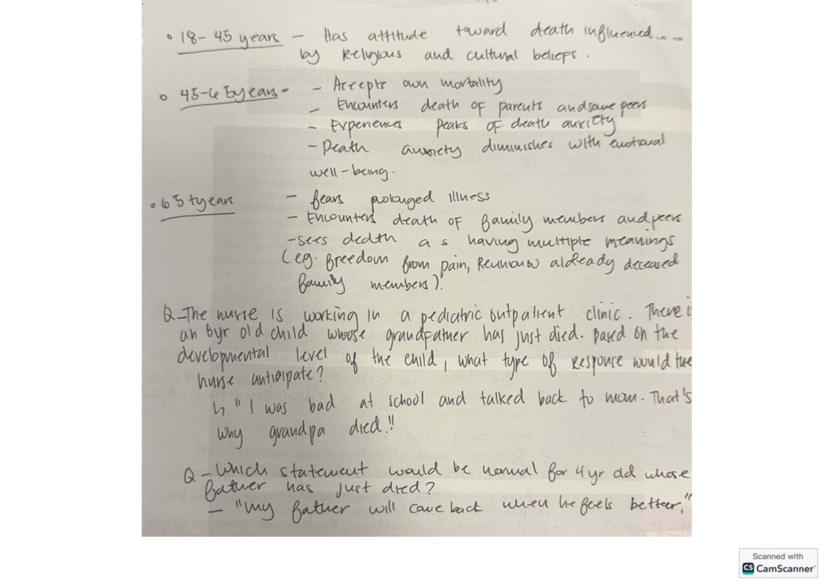 Final Exam Study Guide: Understanding Loss, Grief, and Death (5C257685 ...