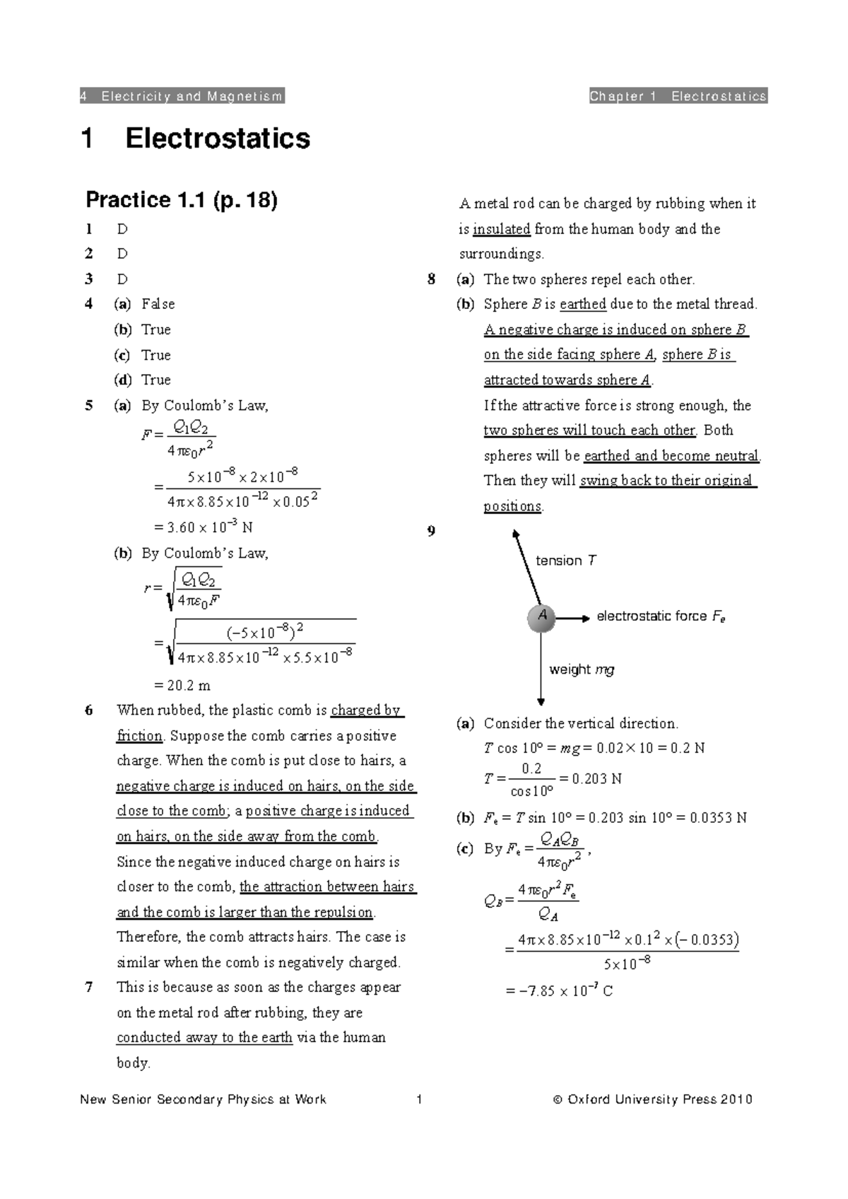 Final Exam Answers for Physics 101: Electricity and Magnetism - Studocu