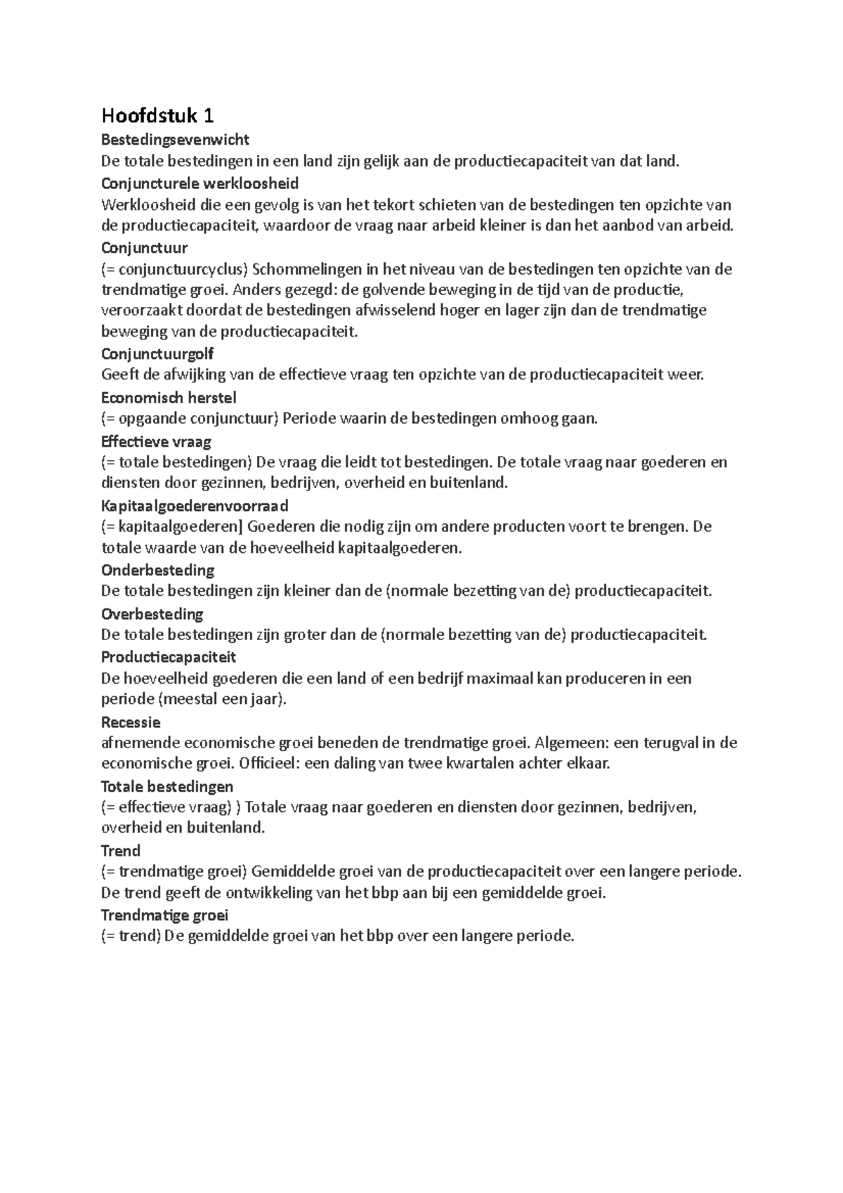 Begrippen Economie (Conjunctuur) - Een Uitleg van Kernconcepten ...