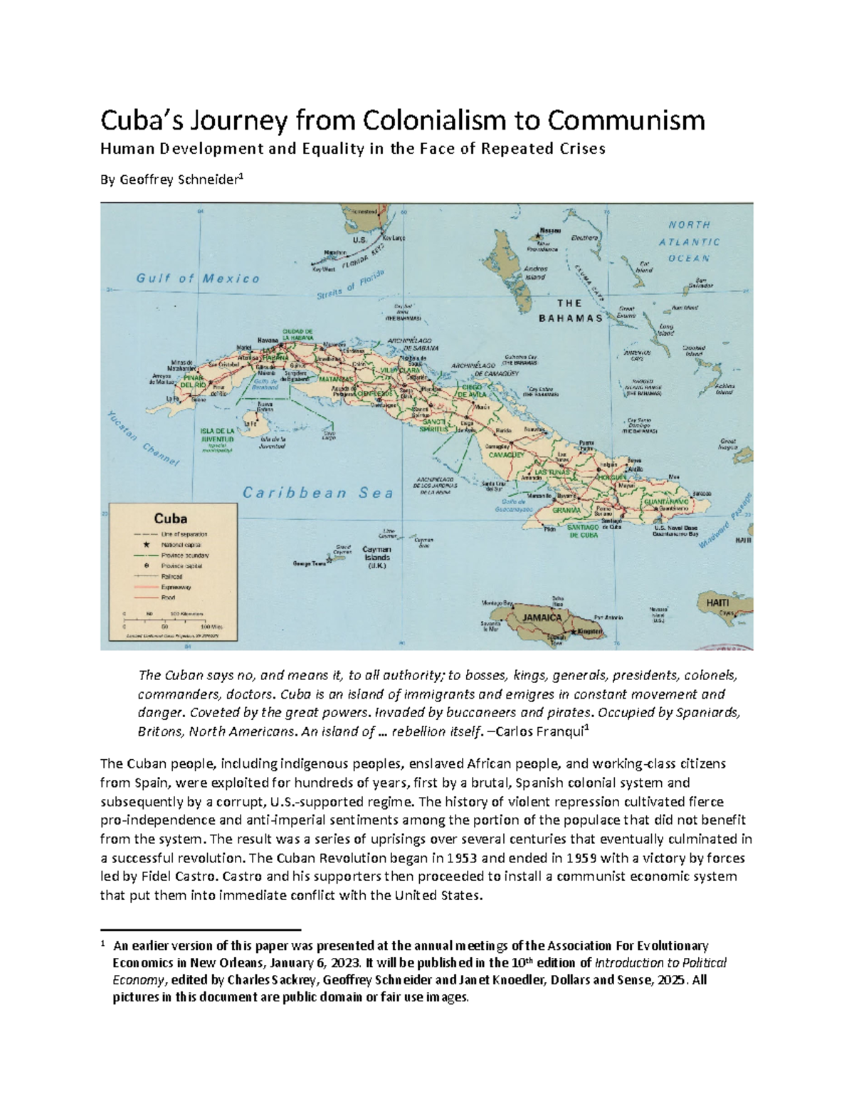 Cuba's Colonial Legacy and Path to Communism: A Development Study - Studocu