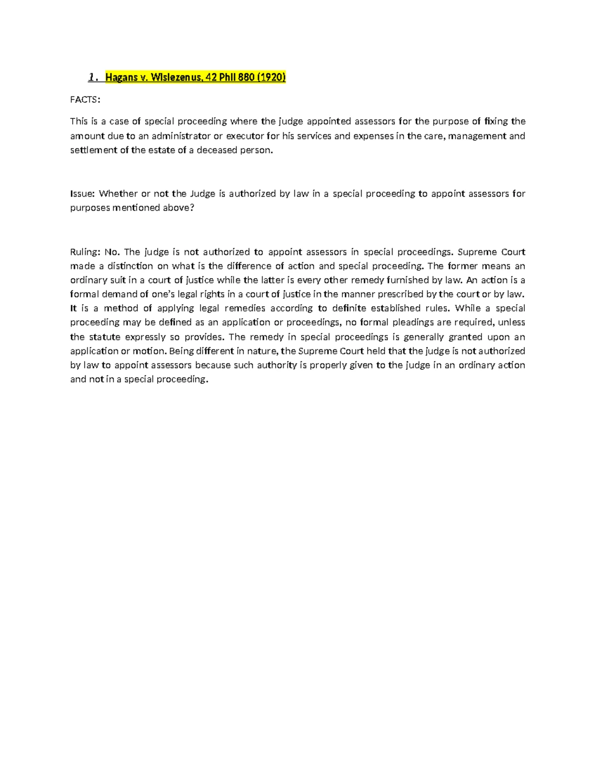 Special Civil Action Lecture Notes - I. SPECIAL CIVIL ACTIONS (Rules 62 ...