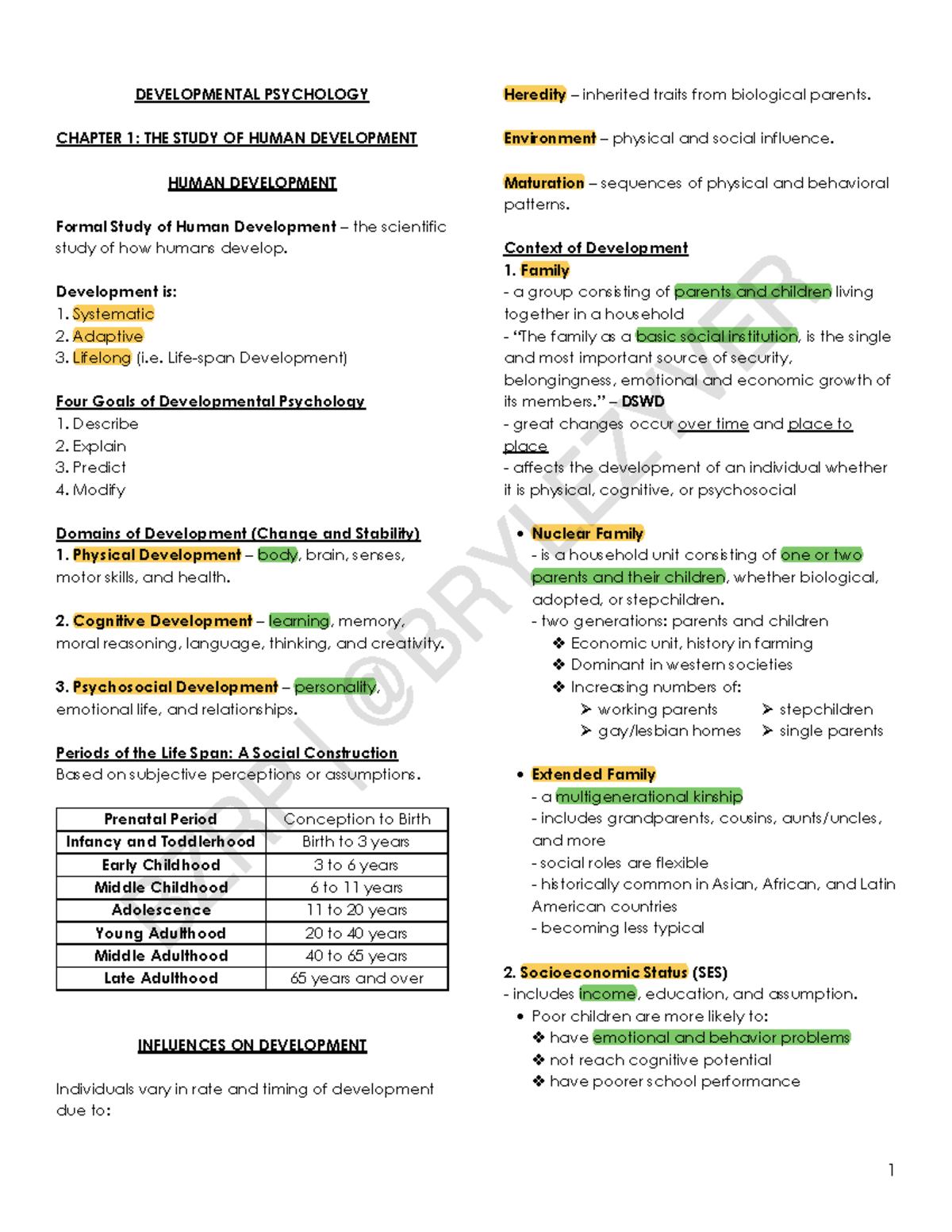 Devpsy Reviewer Chapters 1 6 - DEVELOPMENTAL PSYCHOLOGY CHAPTER 1: THE ...