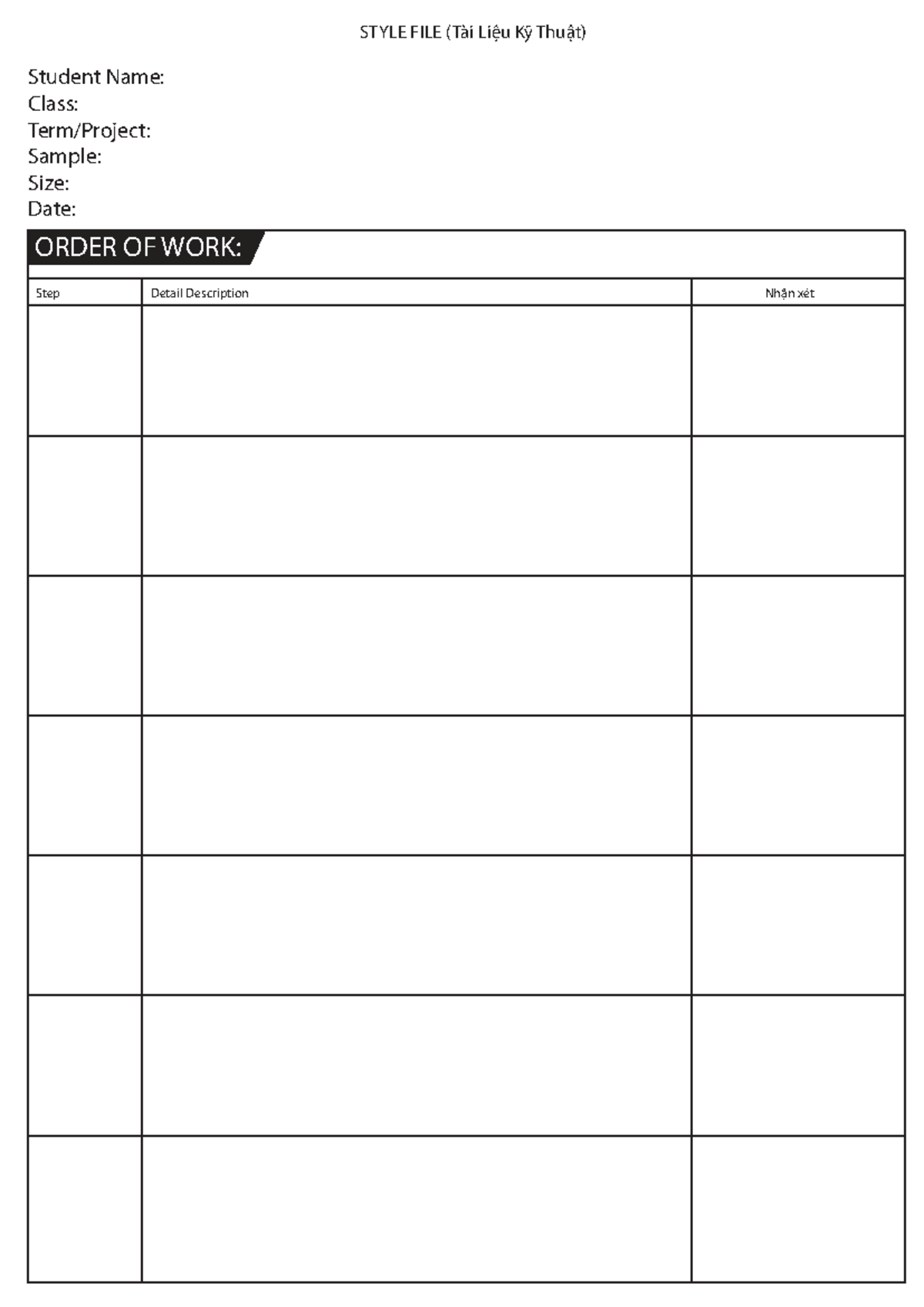 Order WORK - Template - Unit 8 - Student Name: Class: Term/Project ...