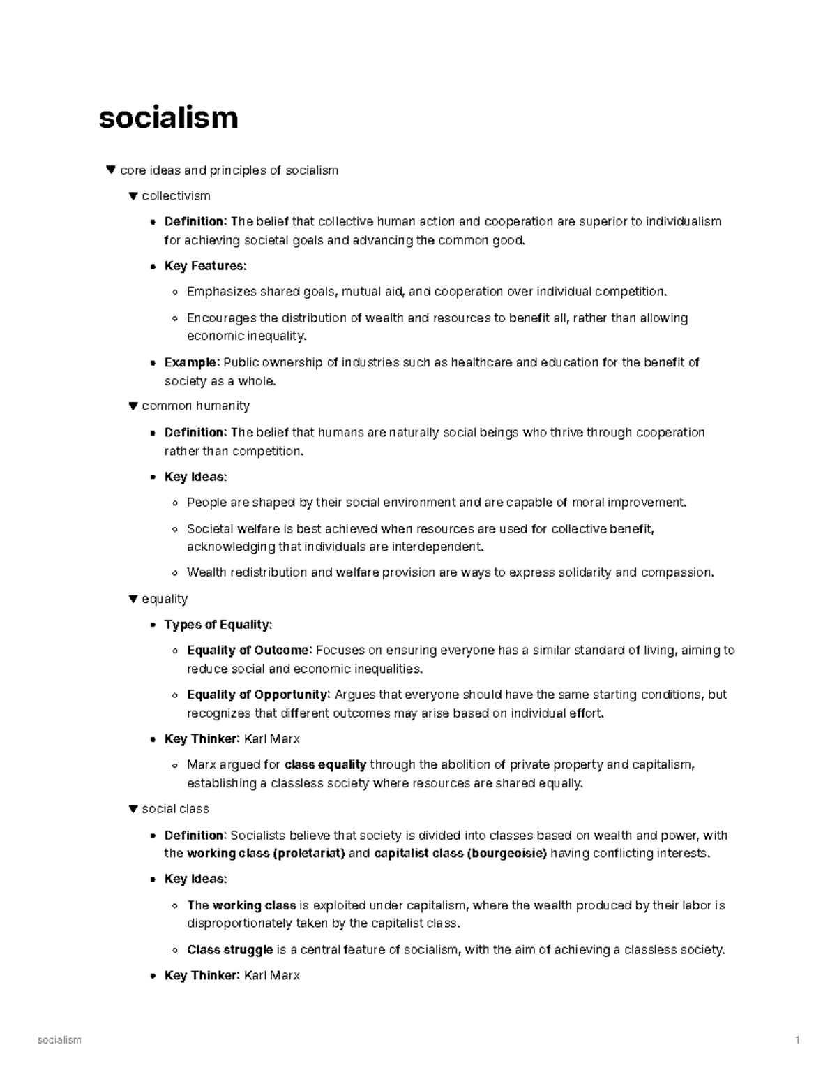 A Level Politics: Socialism - Paper 1 Ideology Overview and Key ...