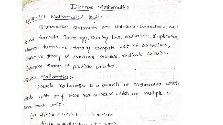 Discrete Mathematics: Introduction to Logic, Connectives, and Inference (MATH - Studocu