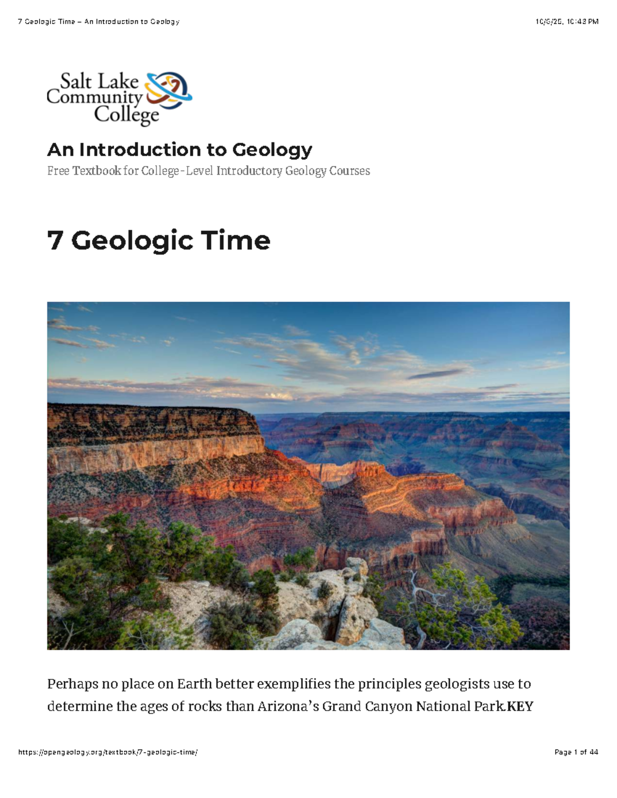 Geologic Time: Principles and Applications in GEOL 101 - Studocu