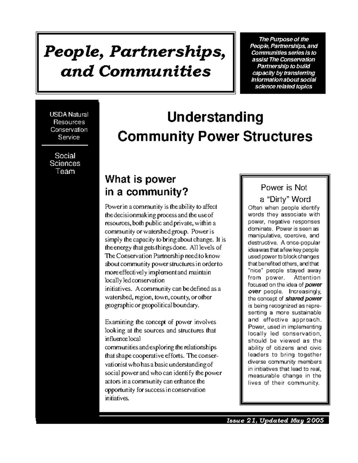 PPC021 Understanding Community Power Structures for Conservation - Studocu