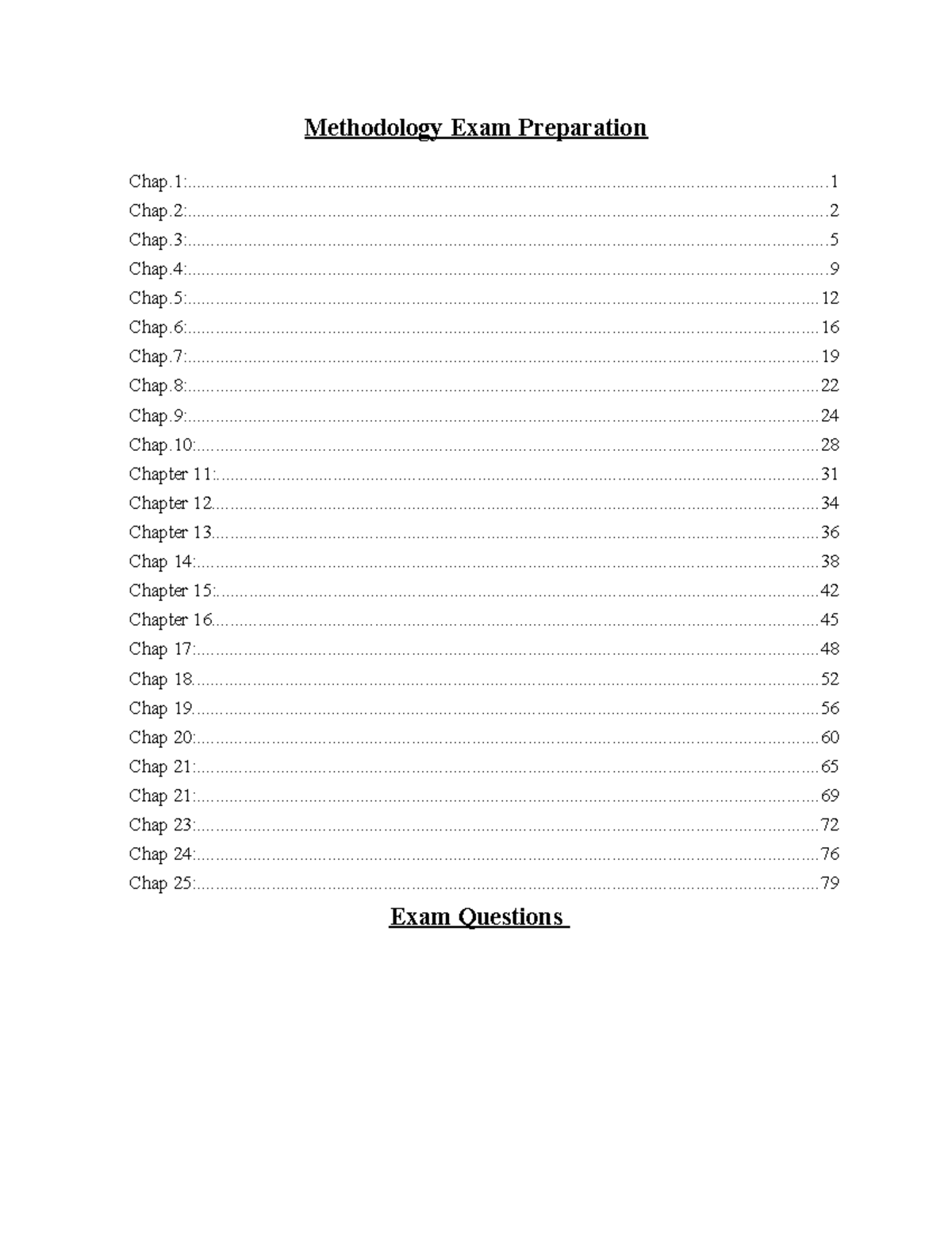 Methodology Exam Prep: Practice Questions for 1ZV60 - Studeersnel