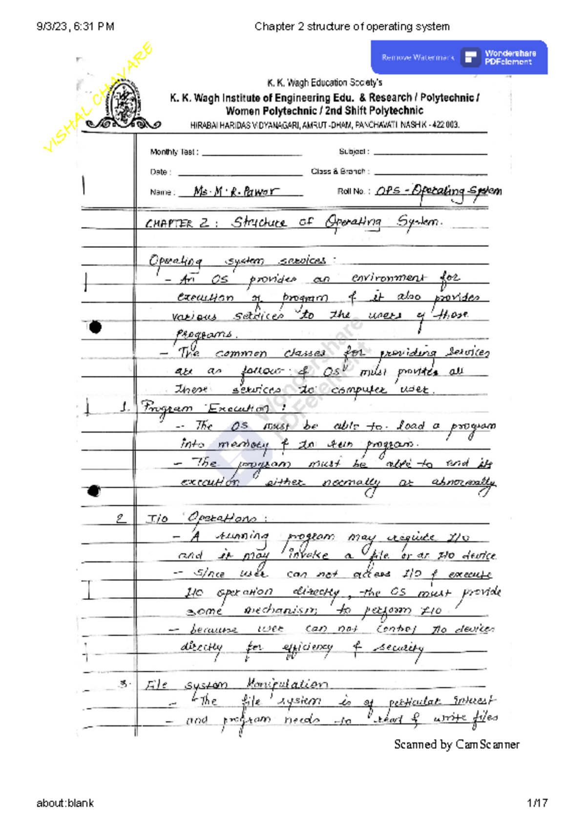 Chapter 2 structure of operating system - Scanned by CamScanner Scanned ...