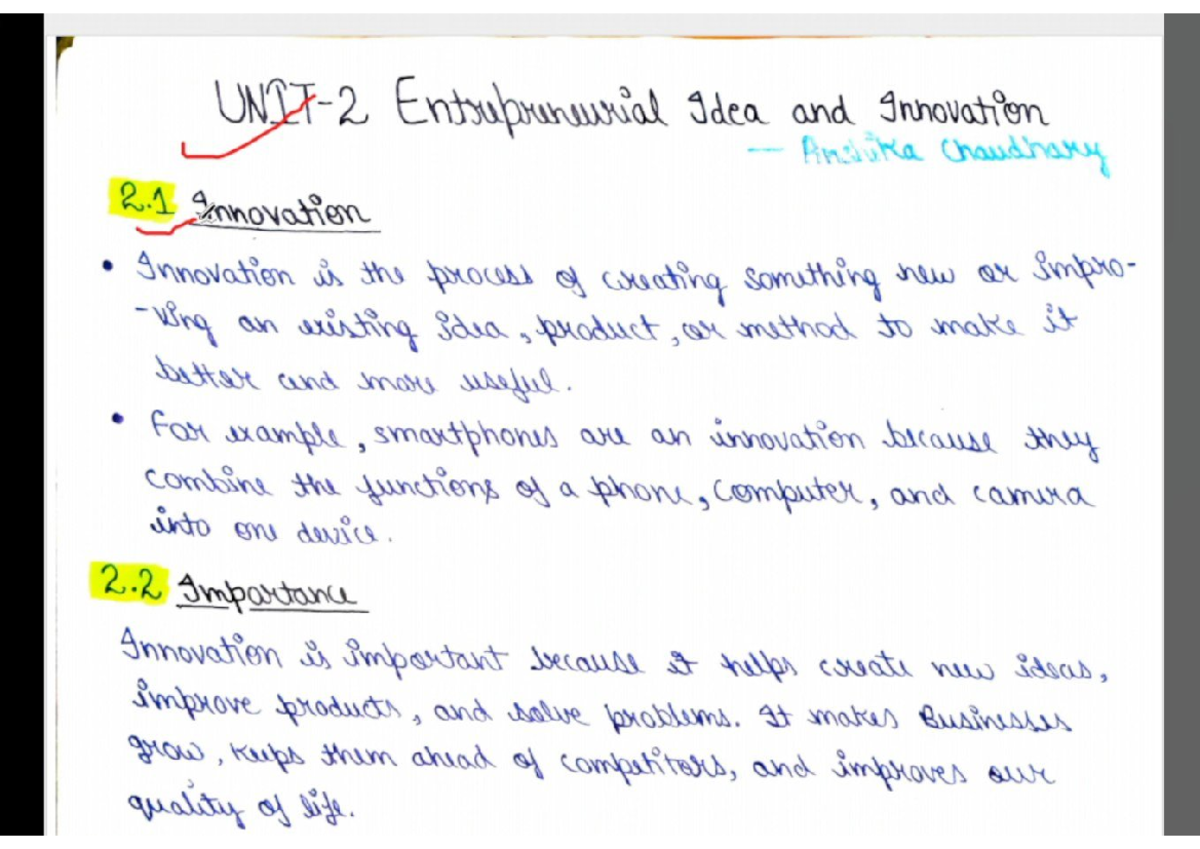 PME Unit 2: Exploring Entrepreneurial Innovation and Business Opportunities - Studocu