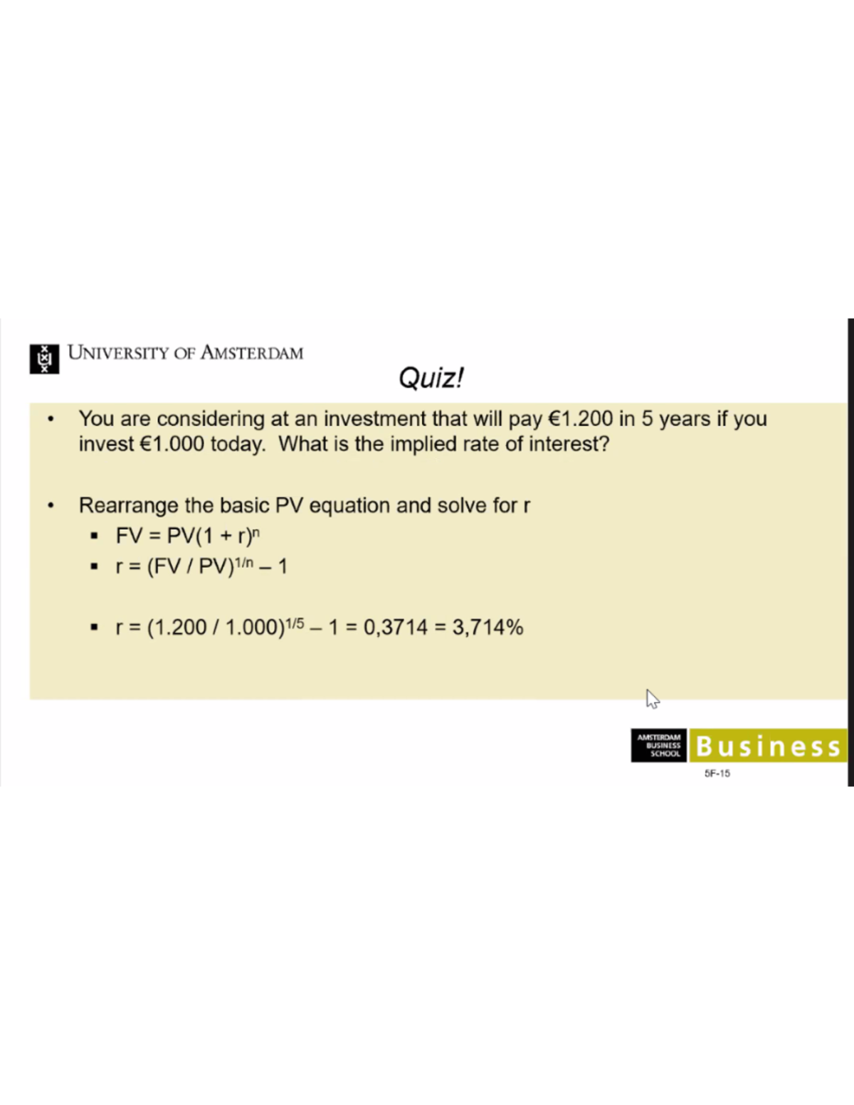 HW2 ppt - Tutorial solutions - Finance 1 for Business - Studeersnel