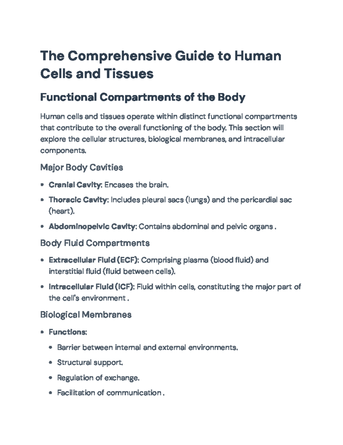 Comprehensive Guide to Human Cells and Tissues: Structure and Function - The Comprehensive Guide ...