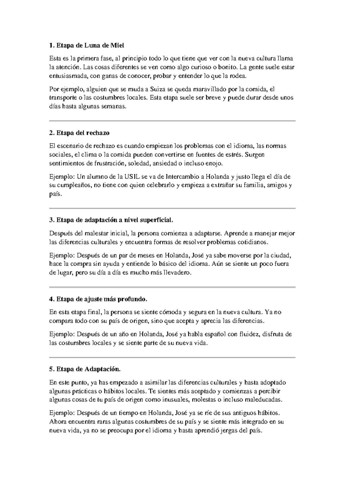 Fases del Choque Cultural - USIL - Gallardo Zegarra Sebastian Caleb ...