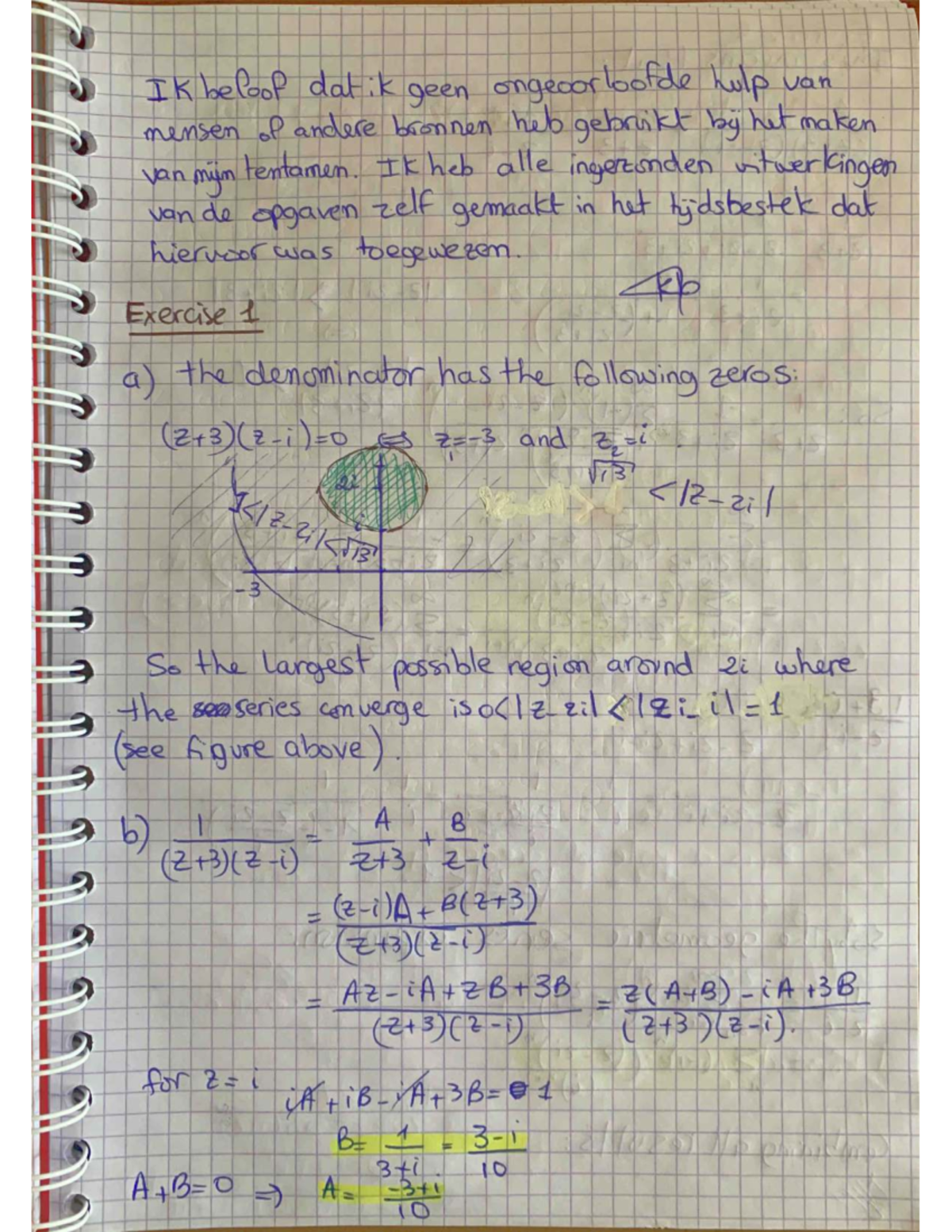 Exercise 1: Complex Analysis Solutions for IK Course - Studeersnel