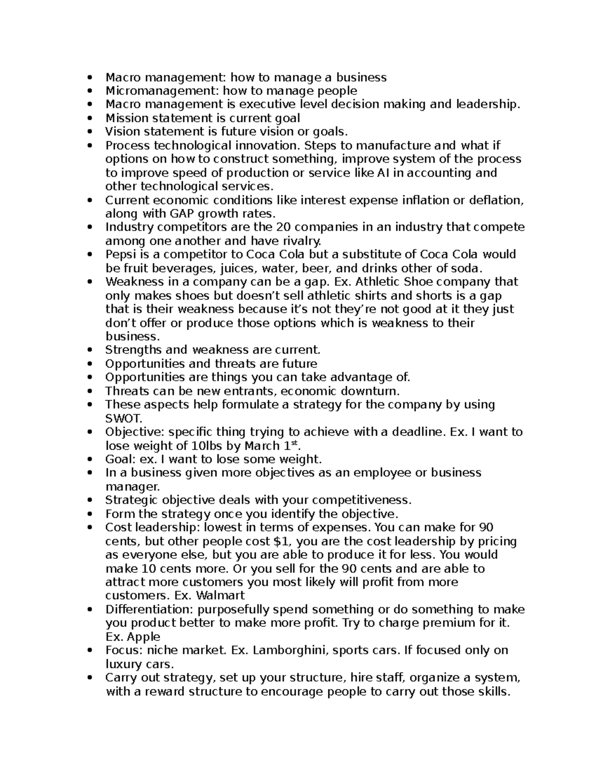 Strategic Management Framework: Macro & Micro Approaches Overview - Studocu