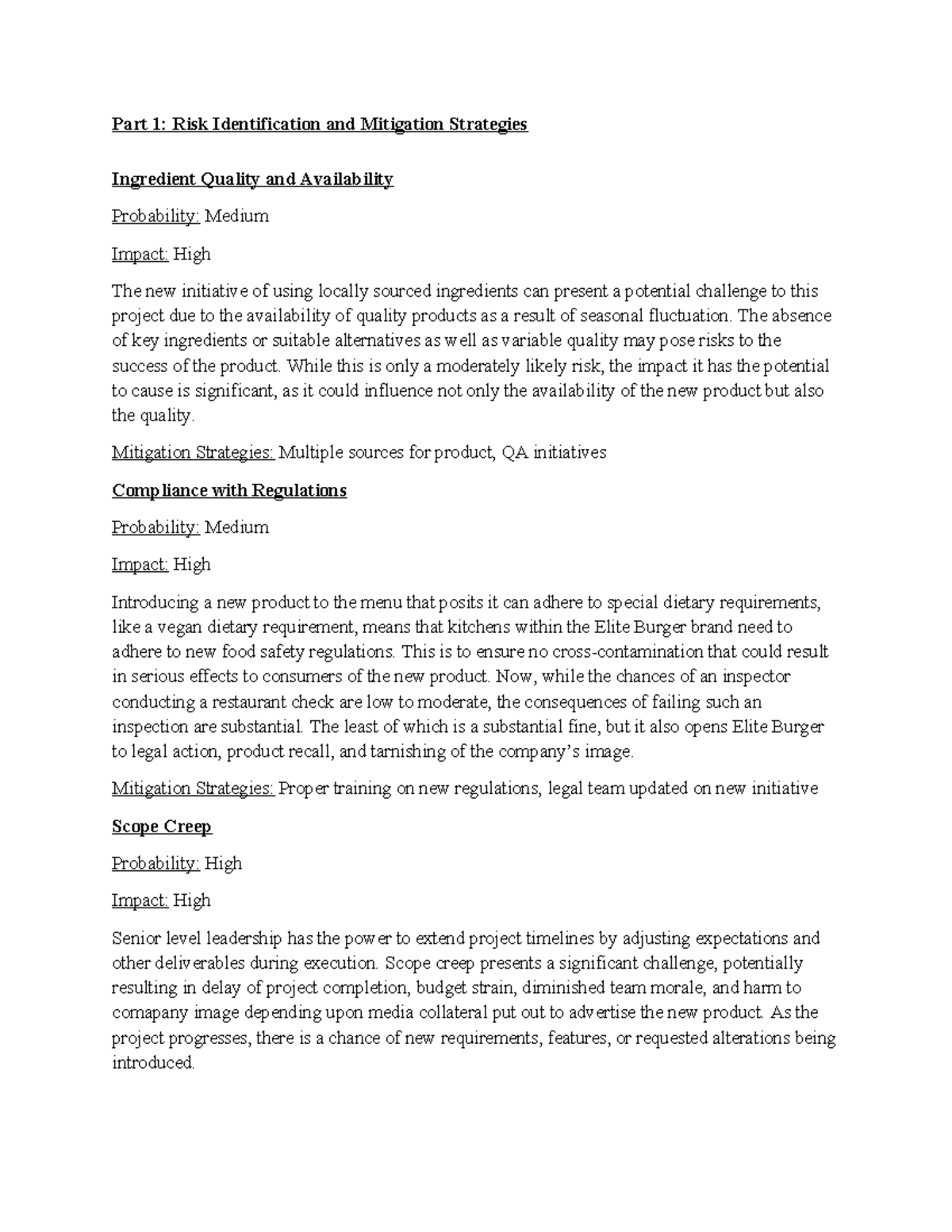 Module 5 Case Study: Risk Identification & Mitigation Strategies - Studocu