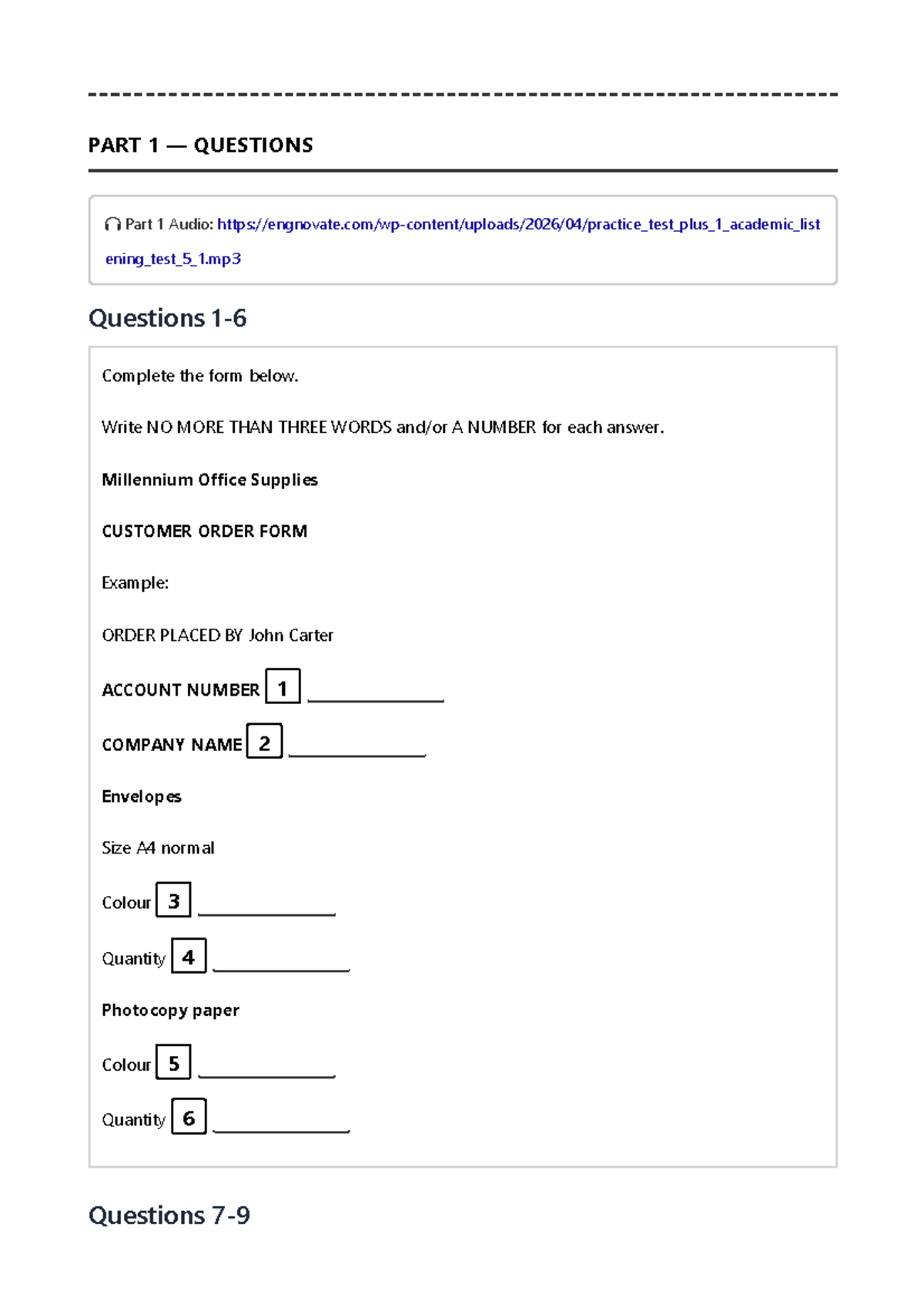 IELTS Listening Answers: Customer Orders & Insect Biology Insights ...