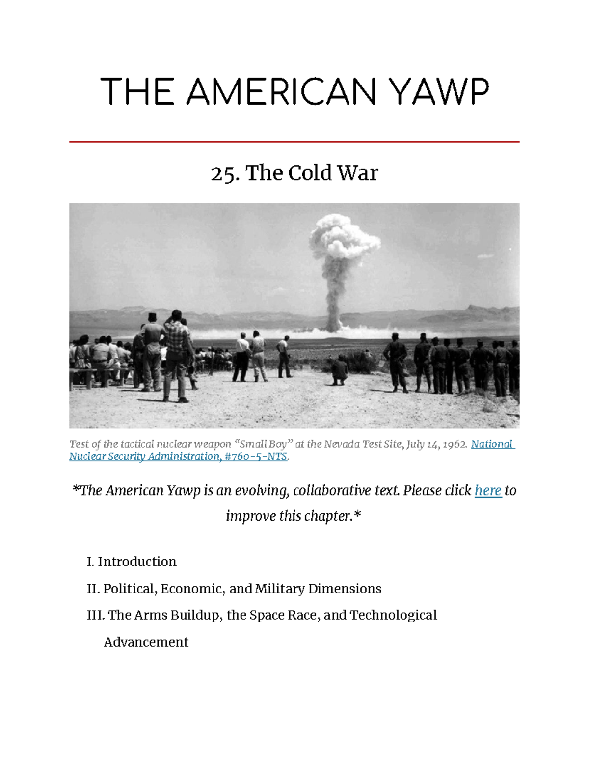 The American Yawp - Chapter 26: The Cold War Dynamics - Studocu