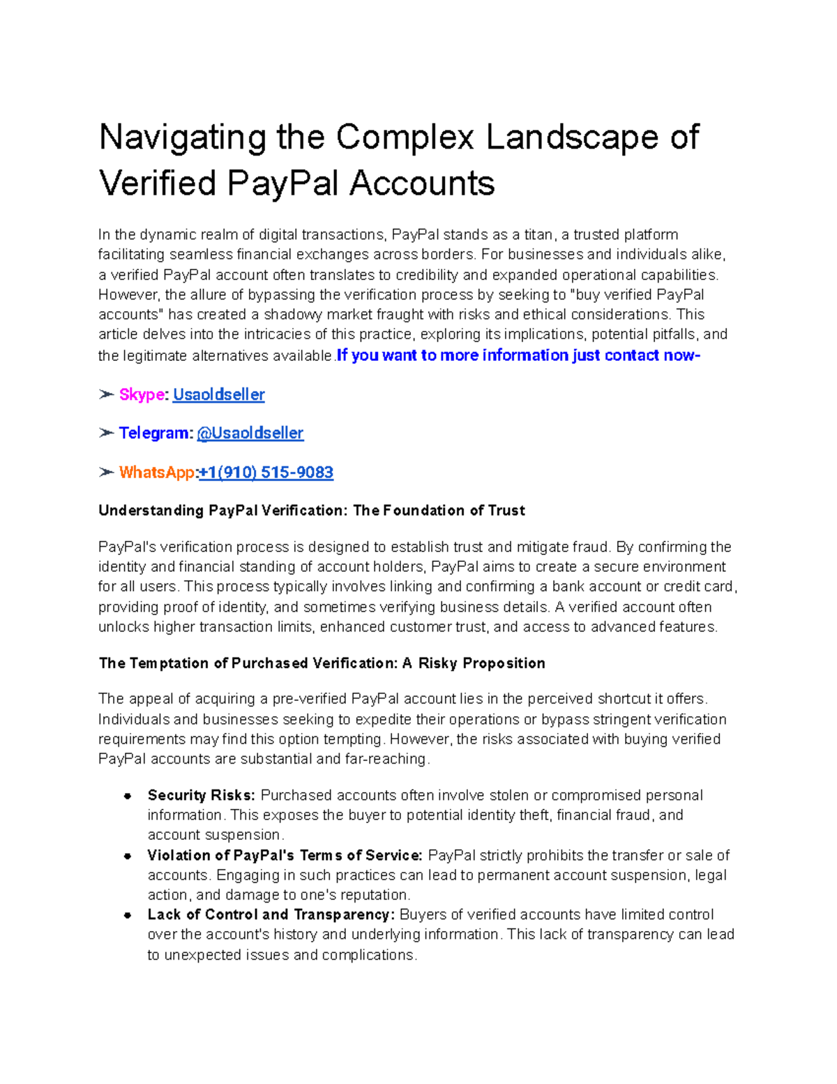 Navigating the Complex Landscape of Verified Pay Pal Accounts ...