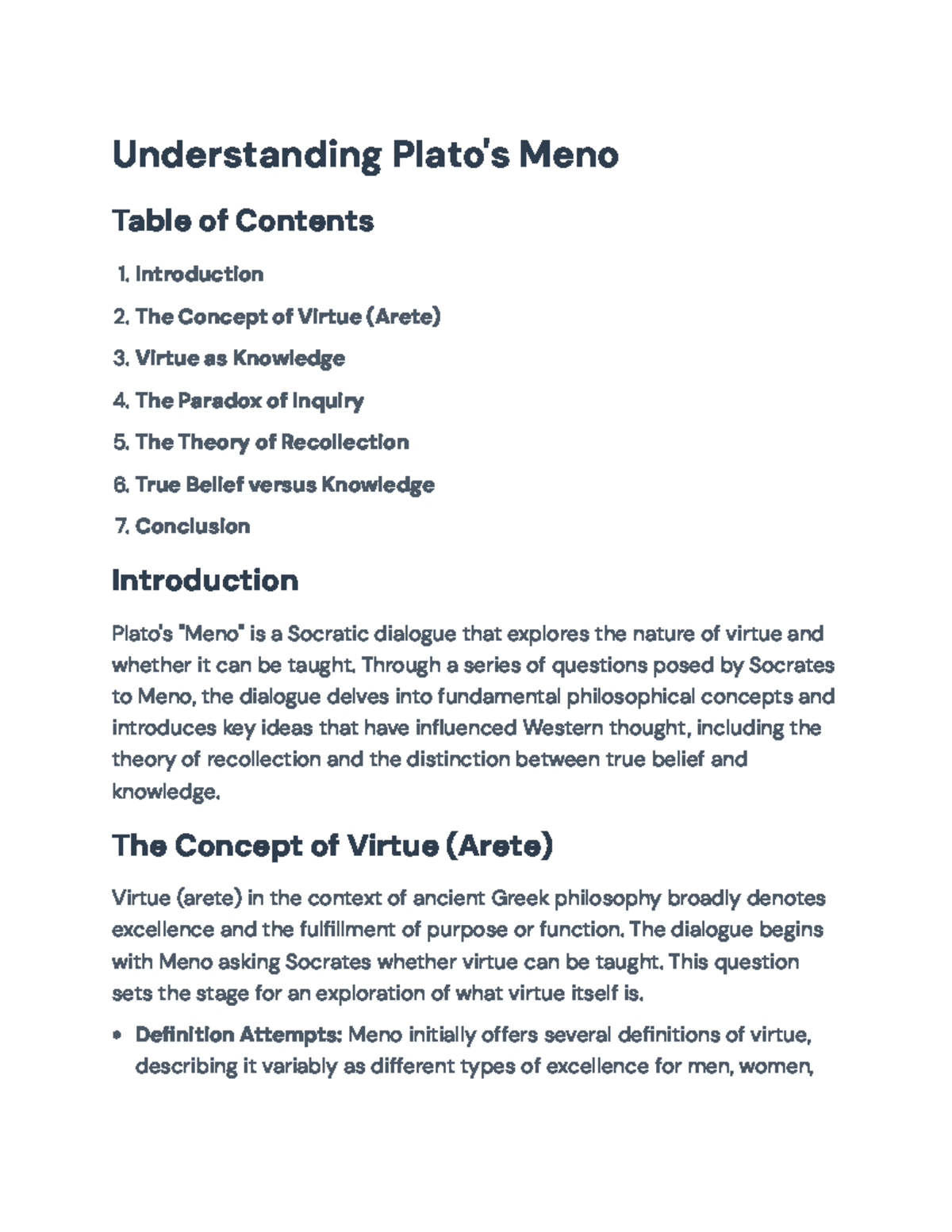 Plato's Meno: Exploring Virtue, Knowledge, and Inquiry in Philosophy ...