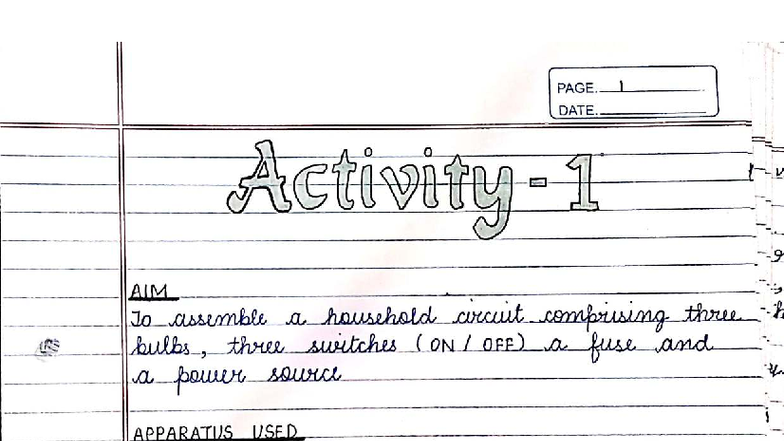 Physics Activity Class XII: Circuit Assembly and Light Diffraction ...