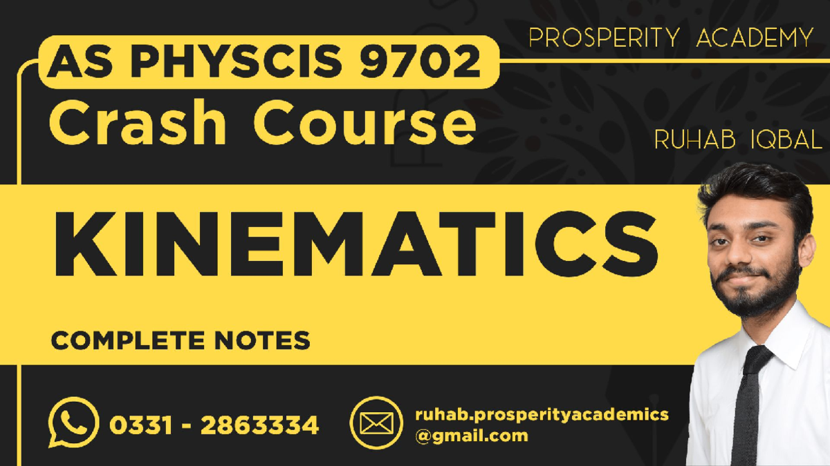 Kinematics Physics 9702 Complete Notes - Crash Course by Ruhab Iqbal ...