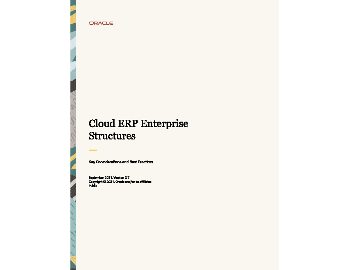 Oracle Cloud ERP Enterprise Structures: Key Considerations & Best ...