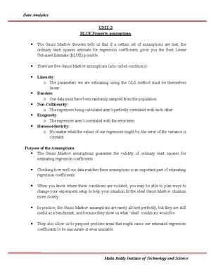 DATA Analytics-UNIT-I - UNIT - I Data Management: Design Data ...