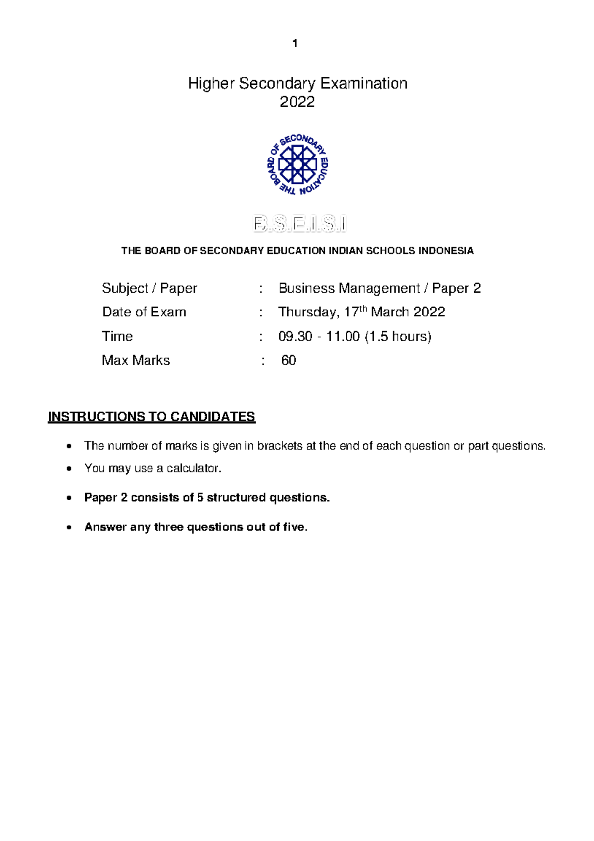 Business Management Paper 2 - Practice Exam 2022 Insights - Studocu