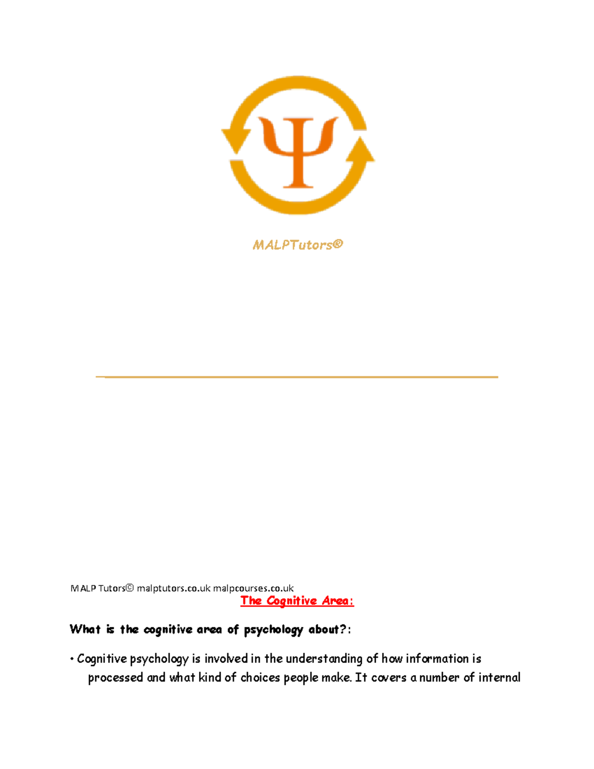 MALP The Cognitive Area: Key Studies and Insights on Memory and ...