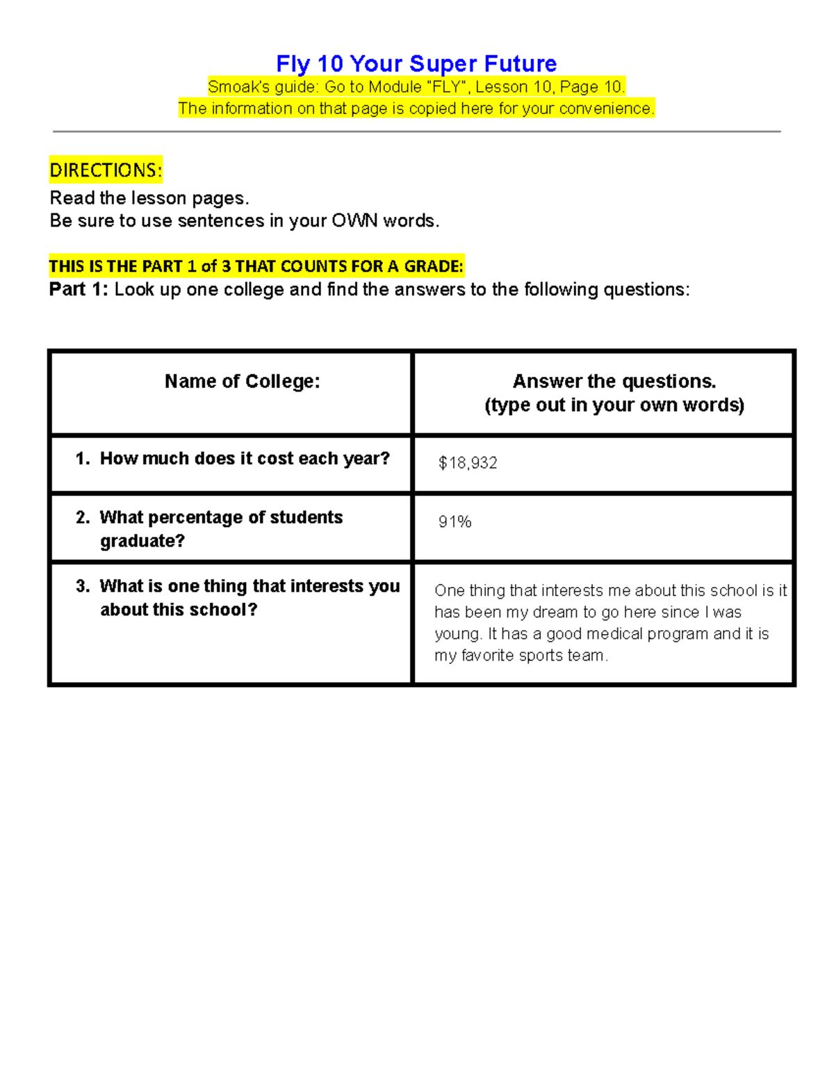 Fly 10 Your Super Future: College Research & ELL Techniques Guide - Studocu