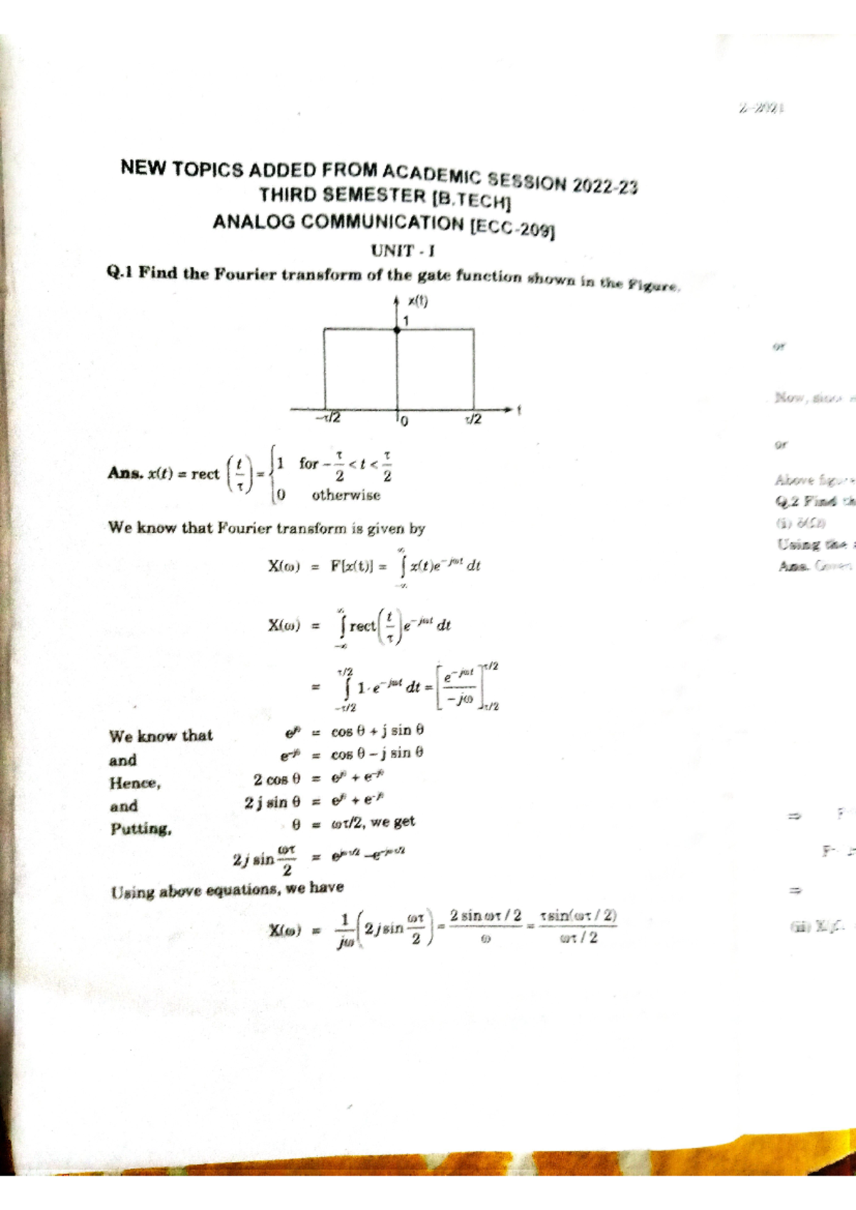 Analog Communications - Course Notes for Akash (IP University) - Studocu